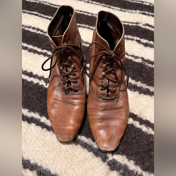 caramba | Shoes | Vintage Brazilian Leather Kitten Heel Lace Ankle ...